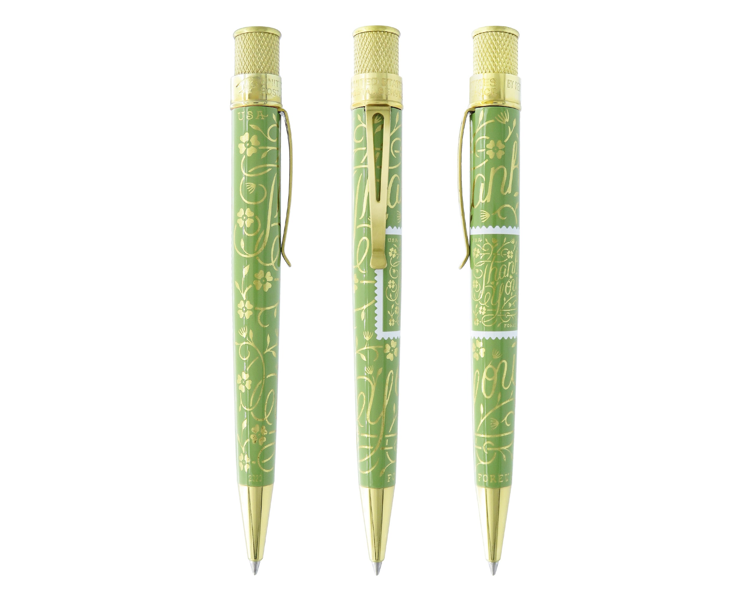 USPS® Thank You Stamp Rollerball Pen: Green