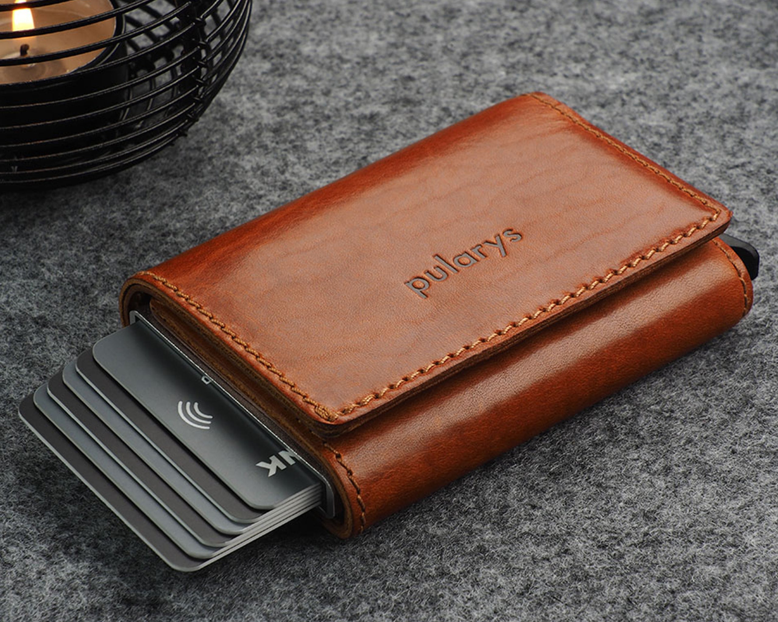 Pularys Colorado Cognac RFID Wallet: Sleek & Secure