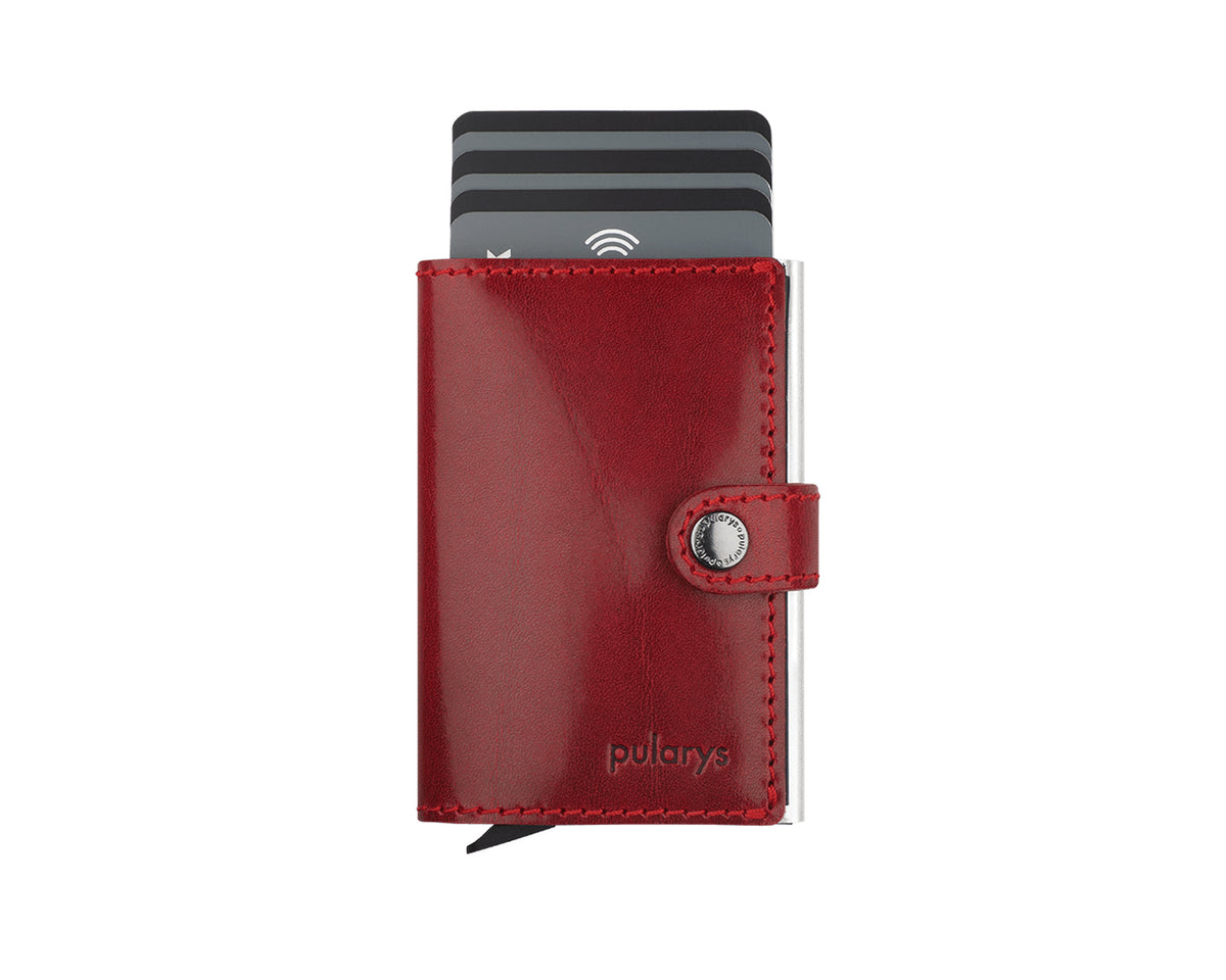Pularys Nordic RFID Wallet: Red Minimalist Design